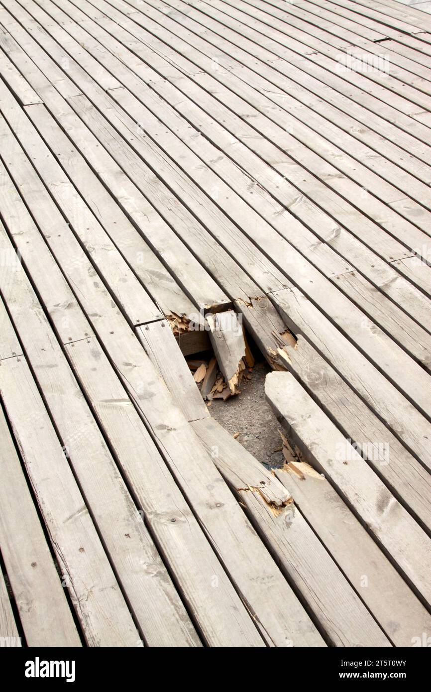 Broken wooden platform, closeup of photo Stock Photo - Alamy