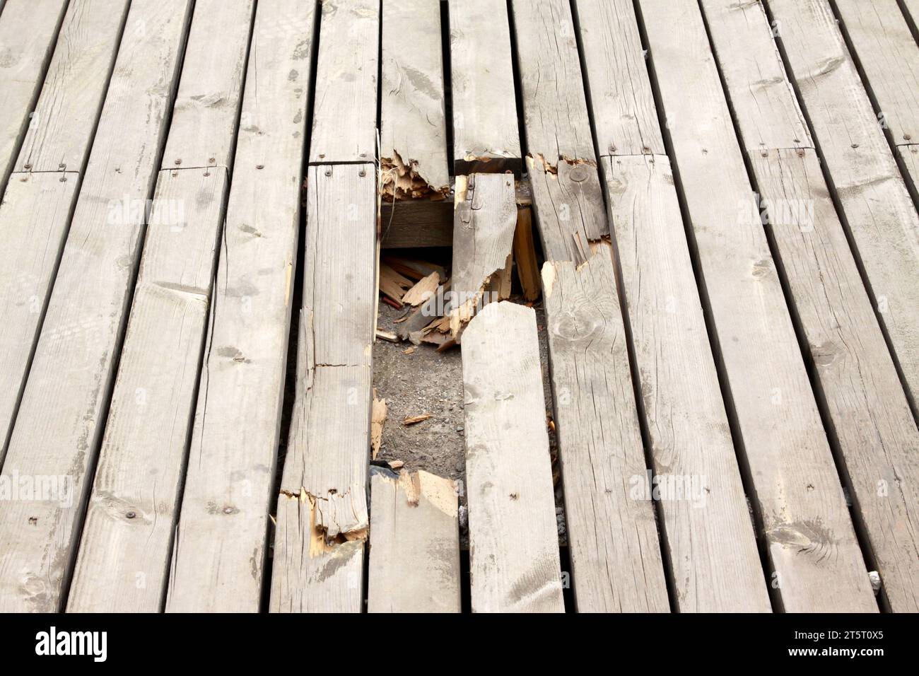 Broken wooden platform, closeup of photo Stock Photo - Alamy