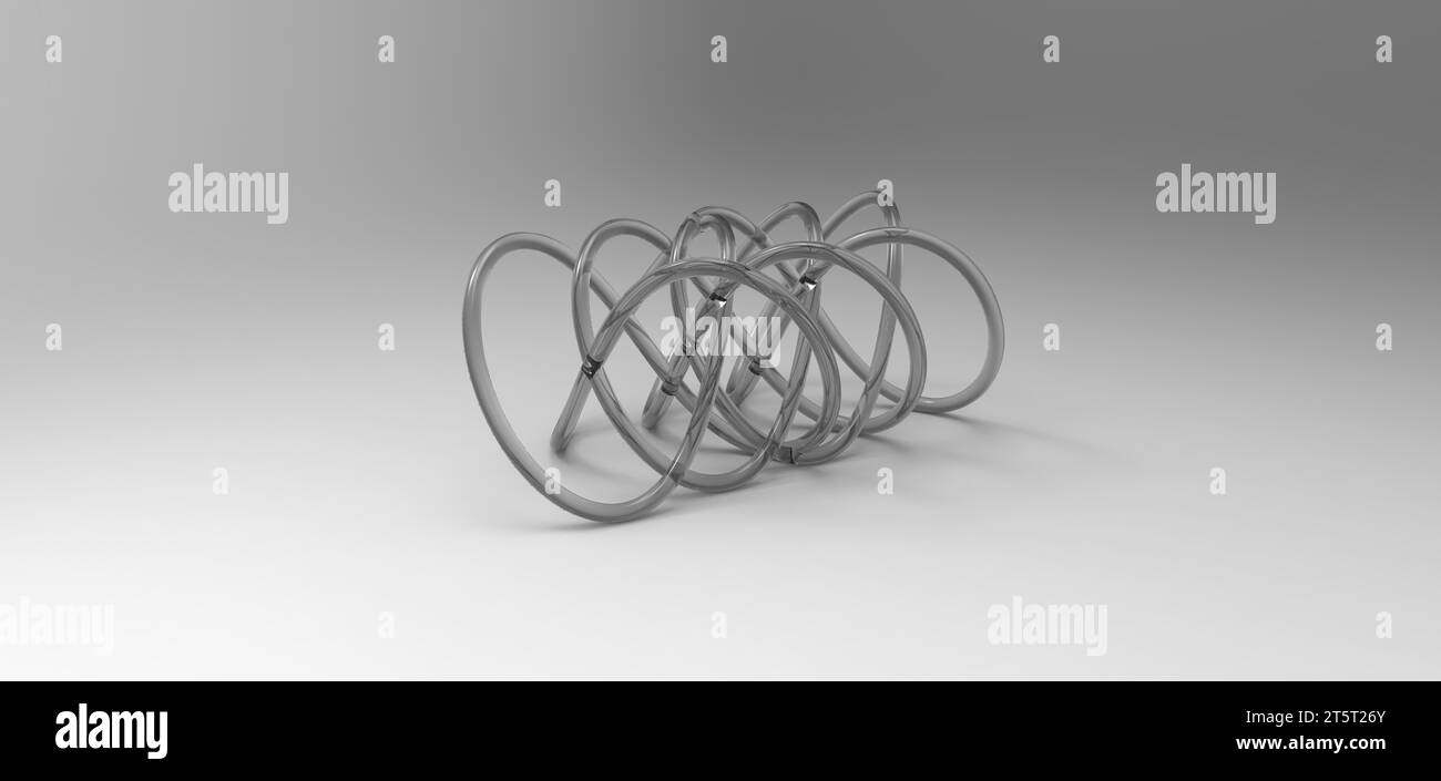 3D torus knot in gray background, computer generated images Stock Photo ...