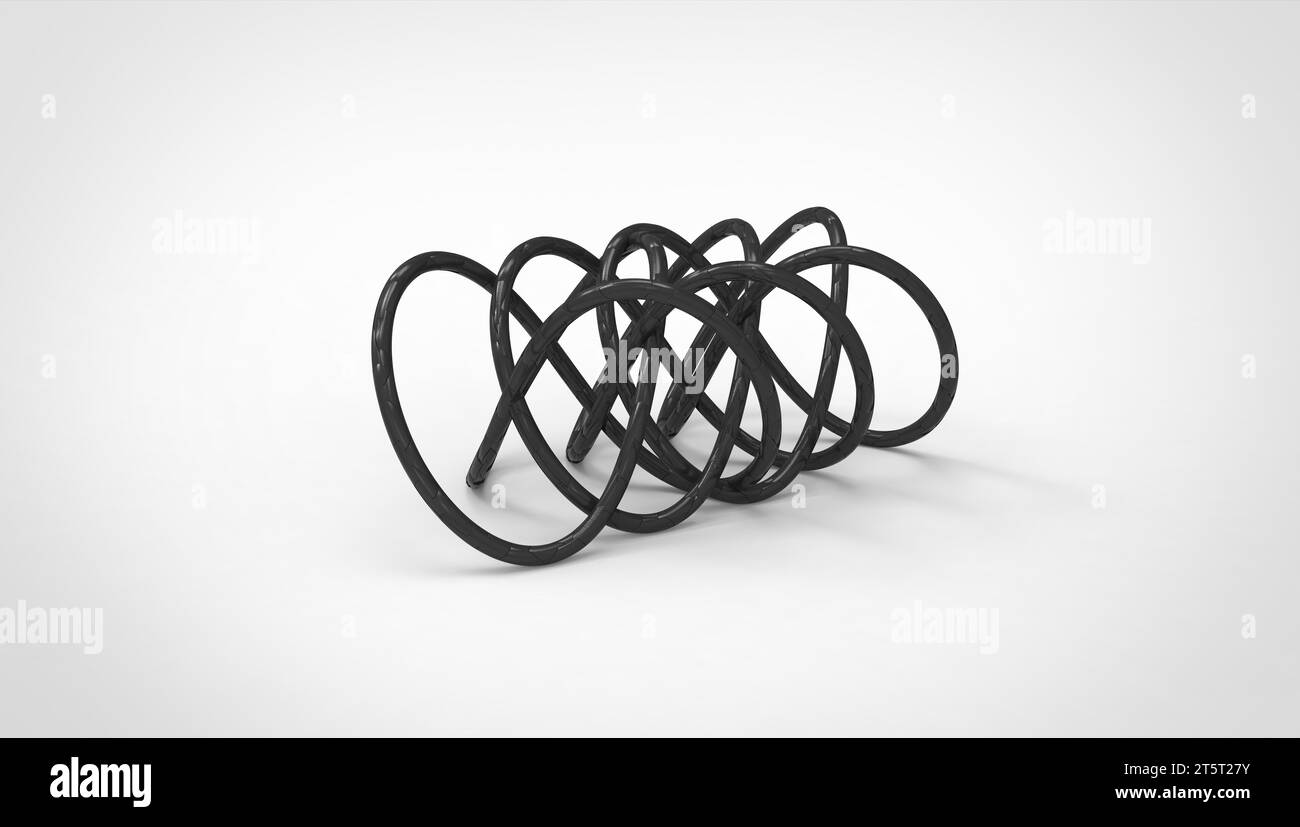 3D torus knot in gray background, computer generated images Stock Photo ...