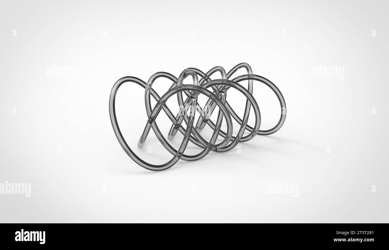 3D torus knot in gray background, computer generated images Stock Photo ...