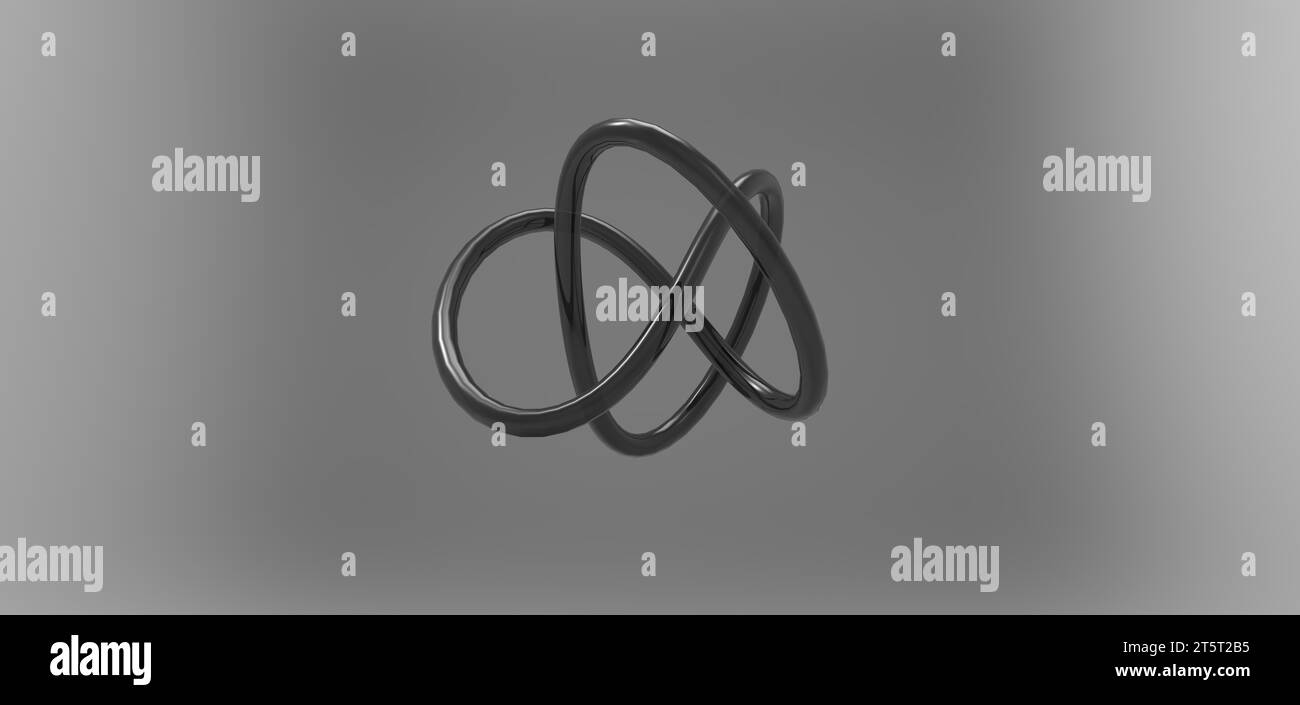 3D torus knot in gray background, computer generated images Stock Photo ...