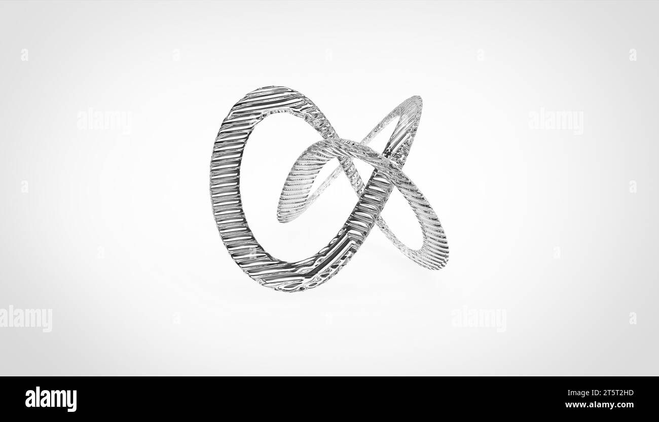 3D torus knot in gray background, computer generated images Stock Photo ...