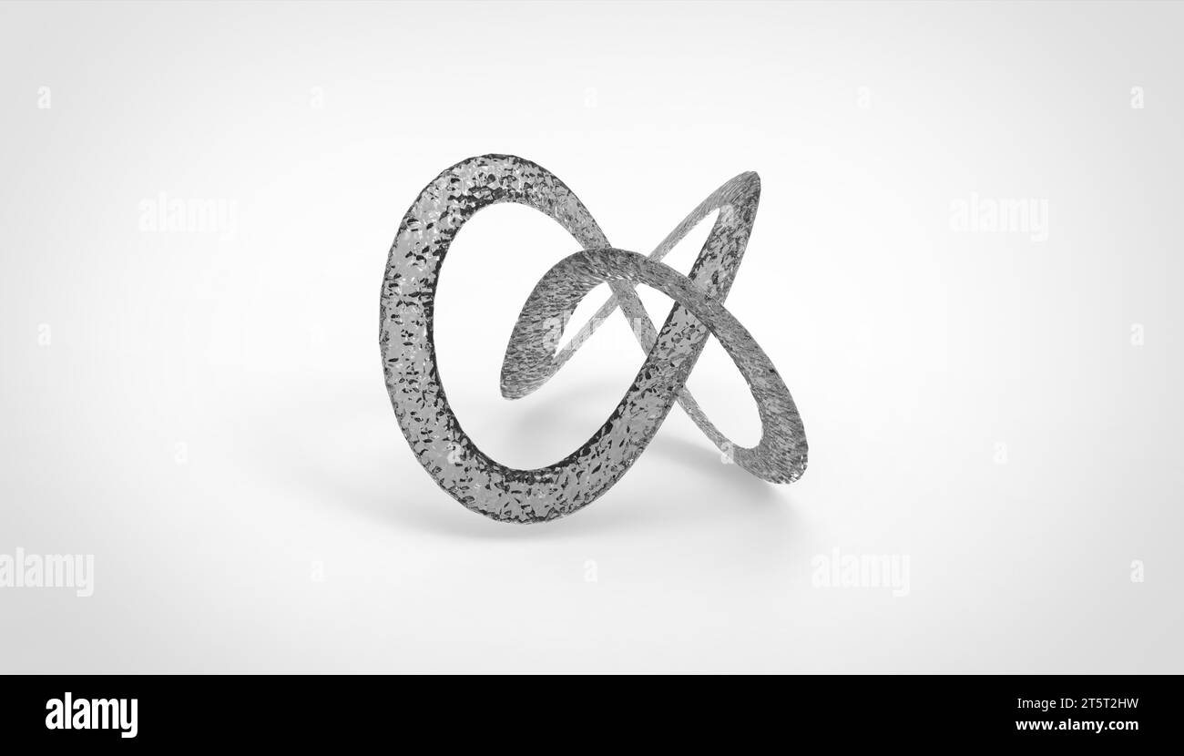3D torus knot in gray background, computer generated images Stock Photo ...