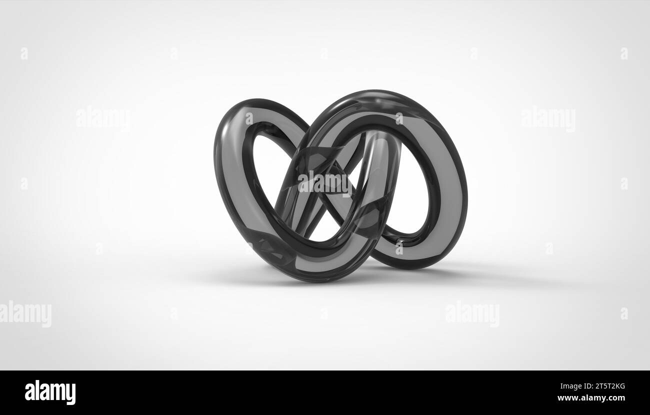 3D torus knot in gray background, computer generated images Stock Photo ...