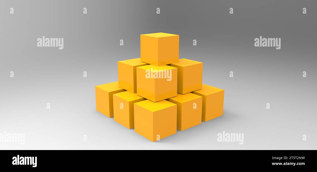 cube stacked rendering in gray background, computer generated images ...