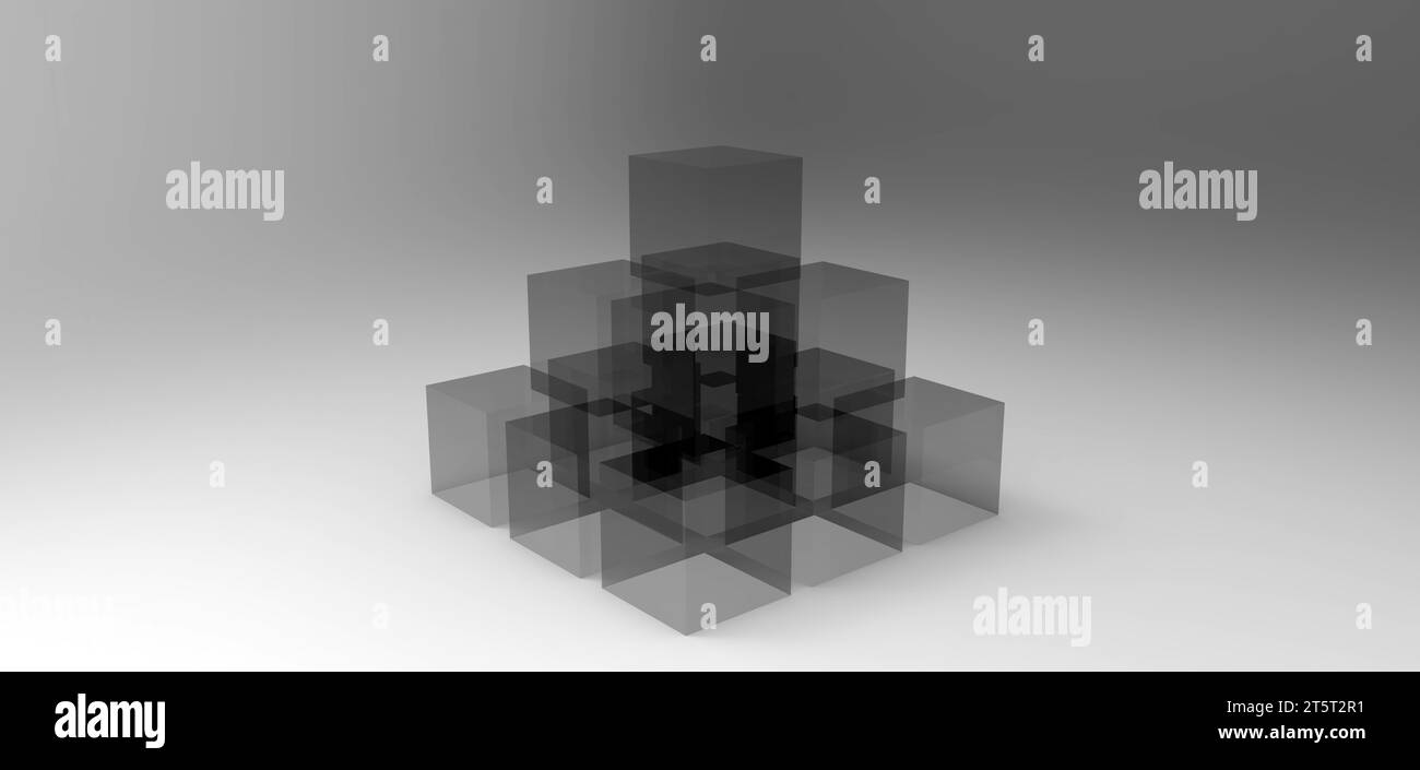 3d rendering stacked transparent hi-res stock photography and images ...