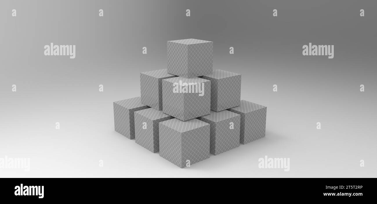 3d rendering stacked transparent hi-res stock photography and images ...