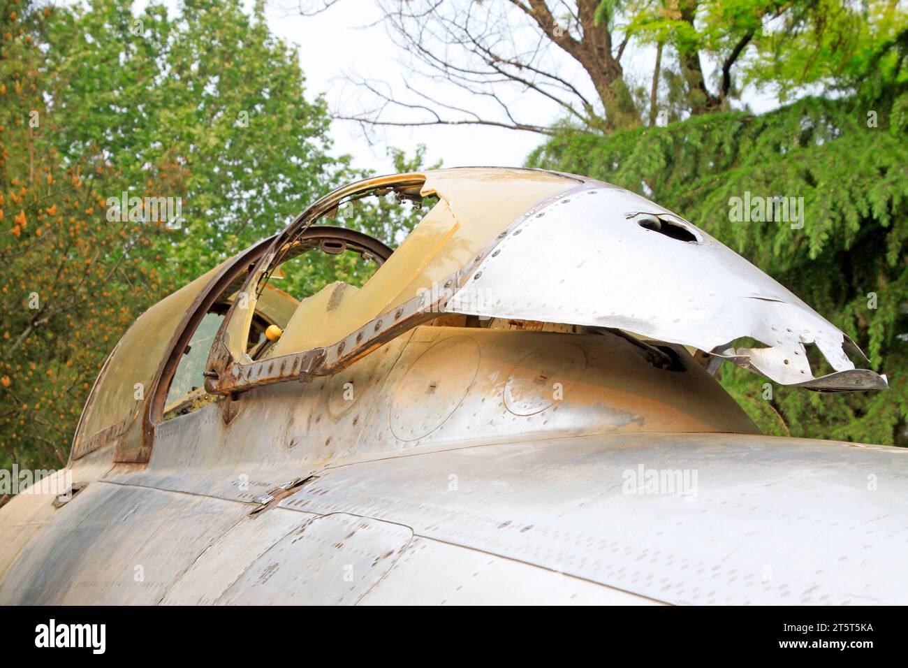 debris of the aircraft engine cover, closeup of photo Stock Photo - Alamy