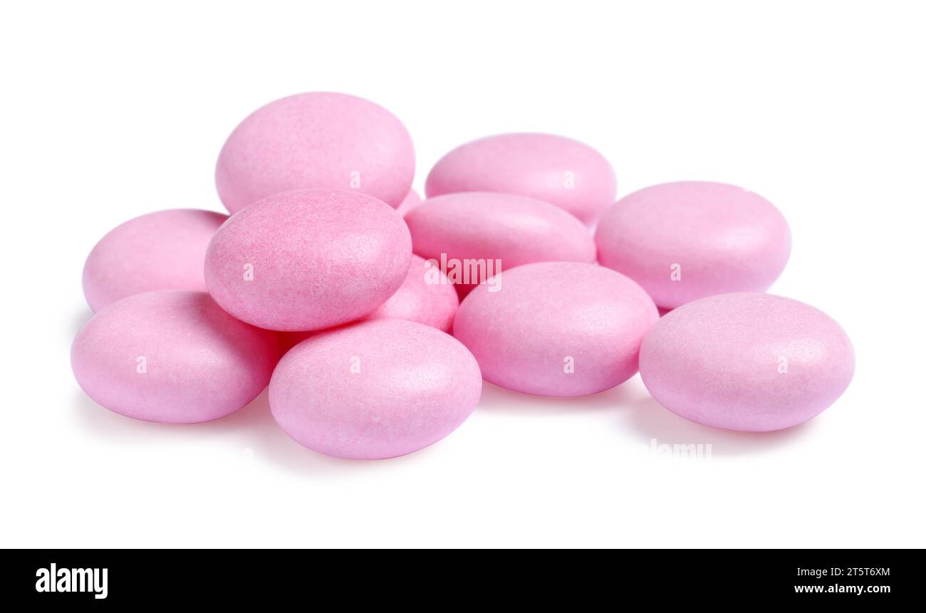 Tasty pink bubble gums isolated on white Stock Photo - Alamy