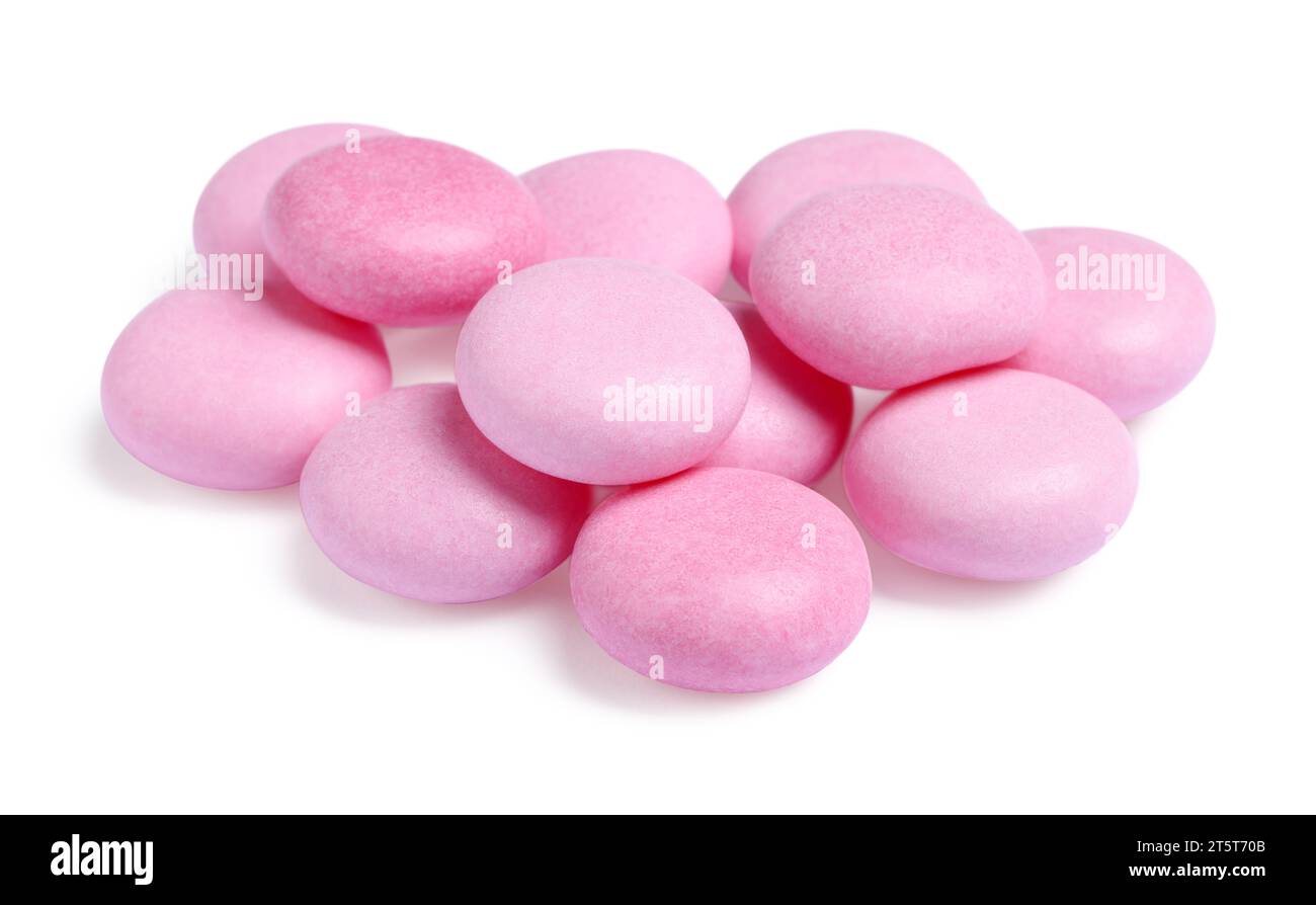 Tasty pink bubble gums isolated on white Stock Photo - Alamy