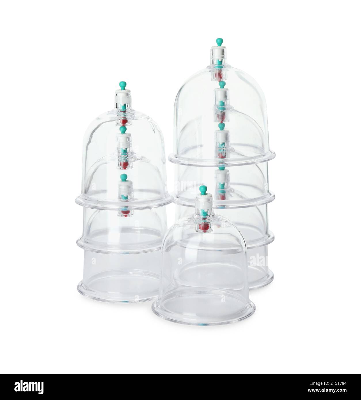 Plastic cups isolated on white. Cupping therapy Stock Photo - Alamy