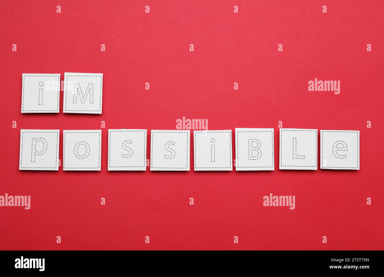 Motivation concept. Changing word from Impossible into Possible by ...