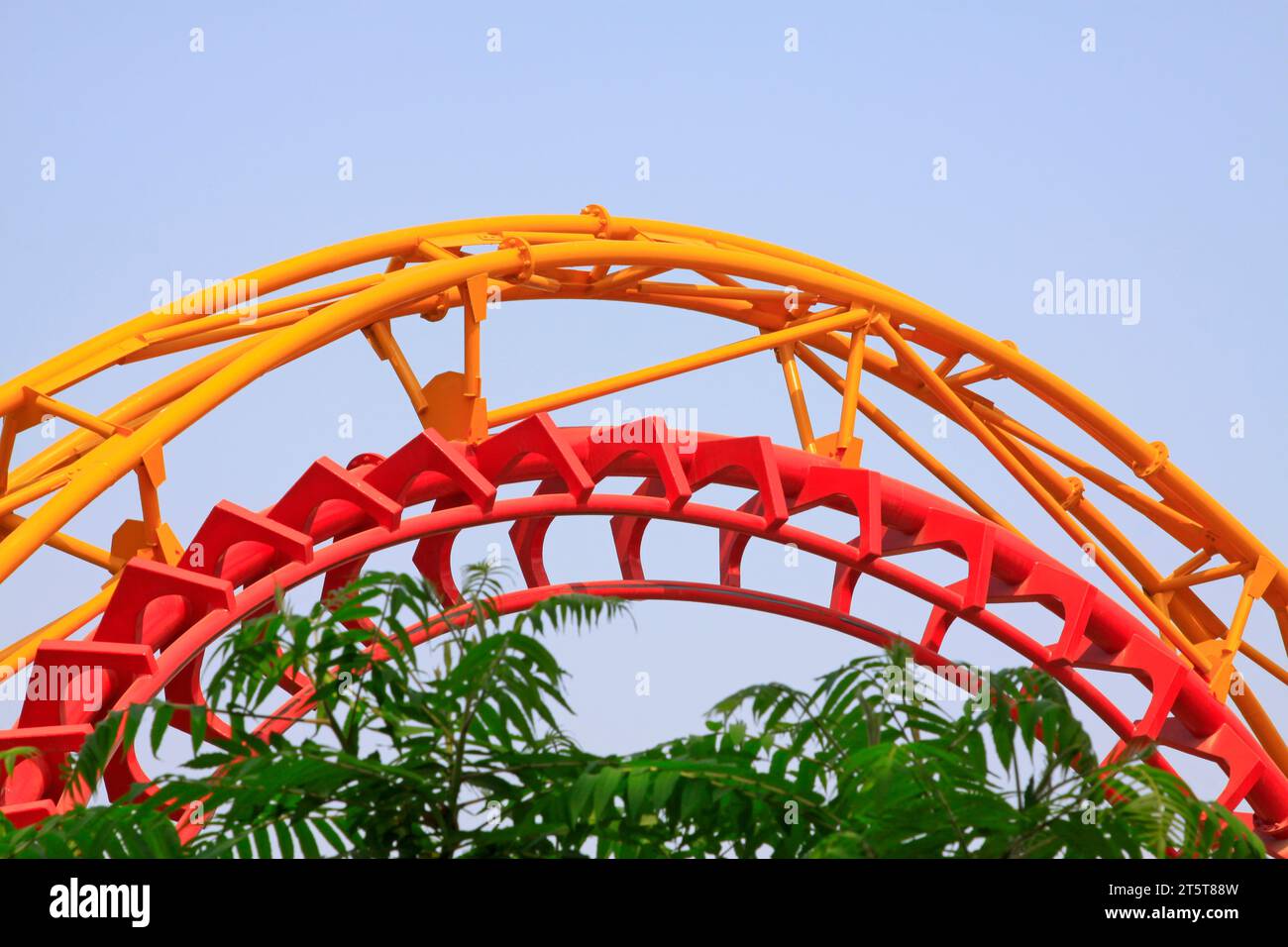 Roller coaster circular orbit, closeup of photo Stock Photo - Alamy