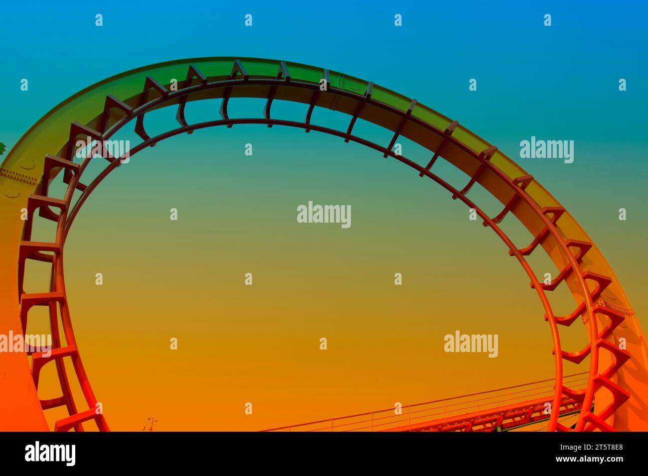 Roller coaster circular orbit, closeup of photo Stock Photo - Alamy