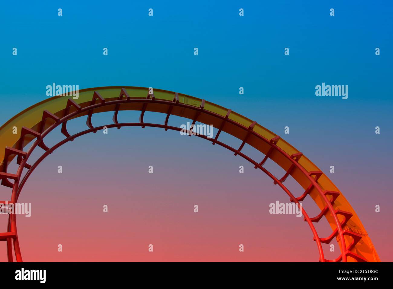 Roller coaster circular orbit, closeup of photo Stock Photo - Alamy