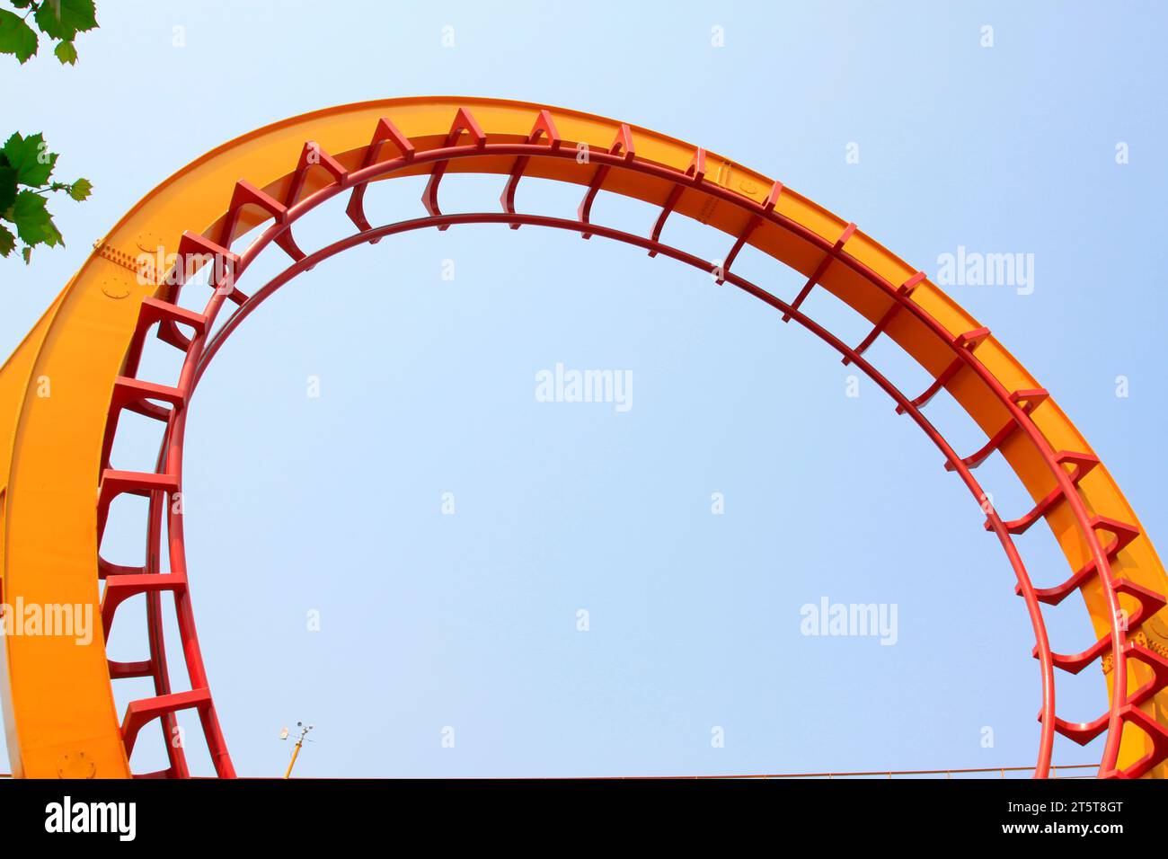 Roller coaster circular orbit, closeup of photo Stock Photo - Alamy