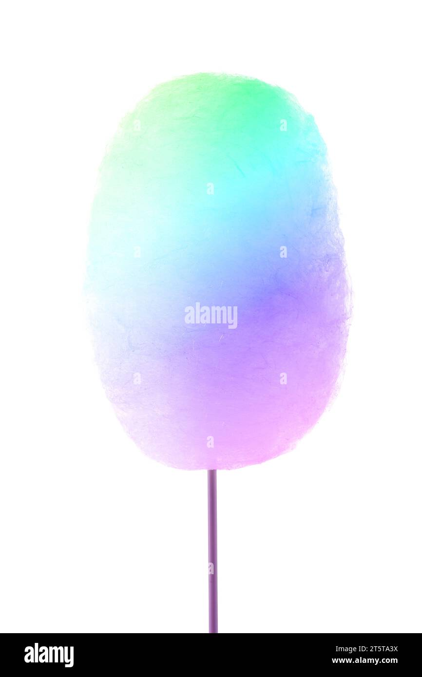 One colorful cotton candy isolated on white Stock Photo - Alamy