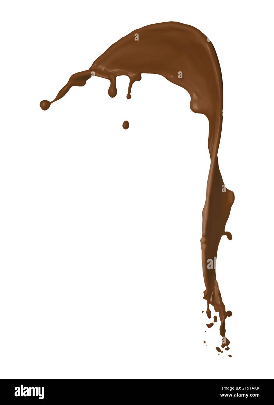 One chocolate color splash on white background Stock Photo - Alamy