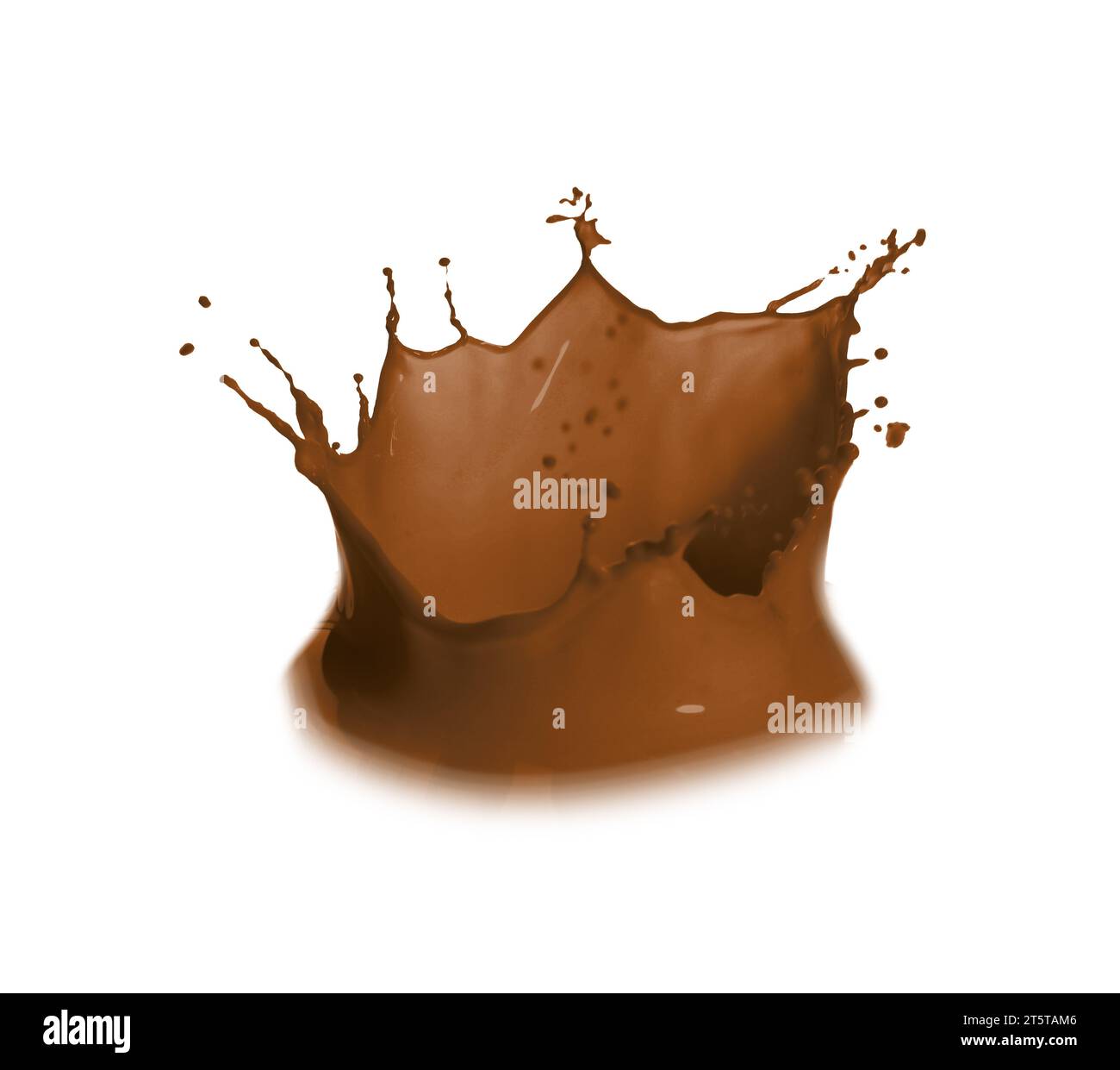 Chocolate color liquid splashing on white background Stock Photo - Alamy