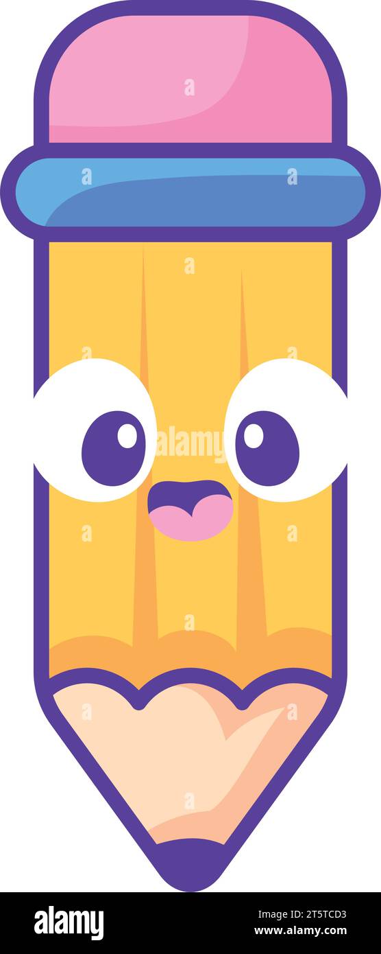 kawaii school supply pencil Stock Vector Image & Art - Alamy