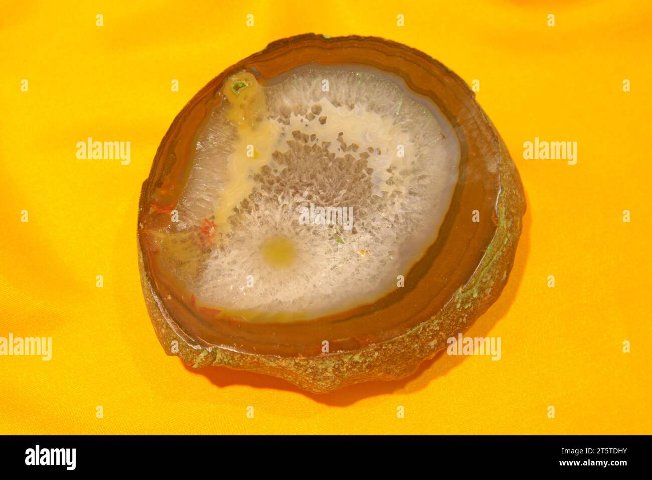 Agate stone cross section, closeup of photo Stock Photo - Alamy
