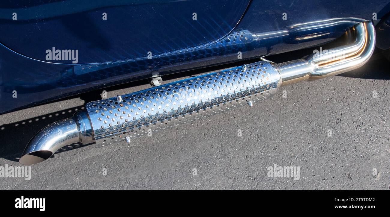 Muffler exhaust tube Stock Photo - Alamy