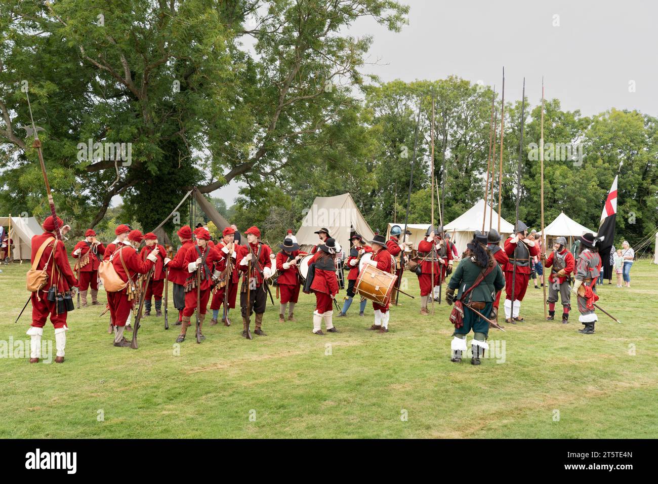 English Civil War Society volunteers getting ready for battle ...