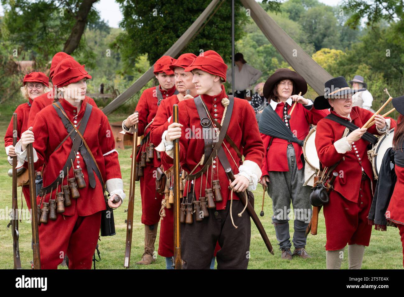 Musketeers with the 'twelve apostles' pre-prepared cartridges in a ...