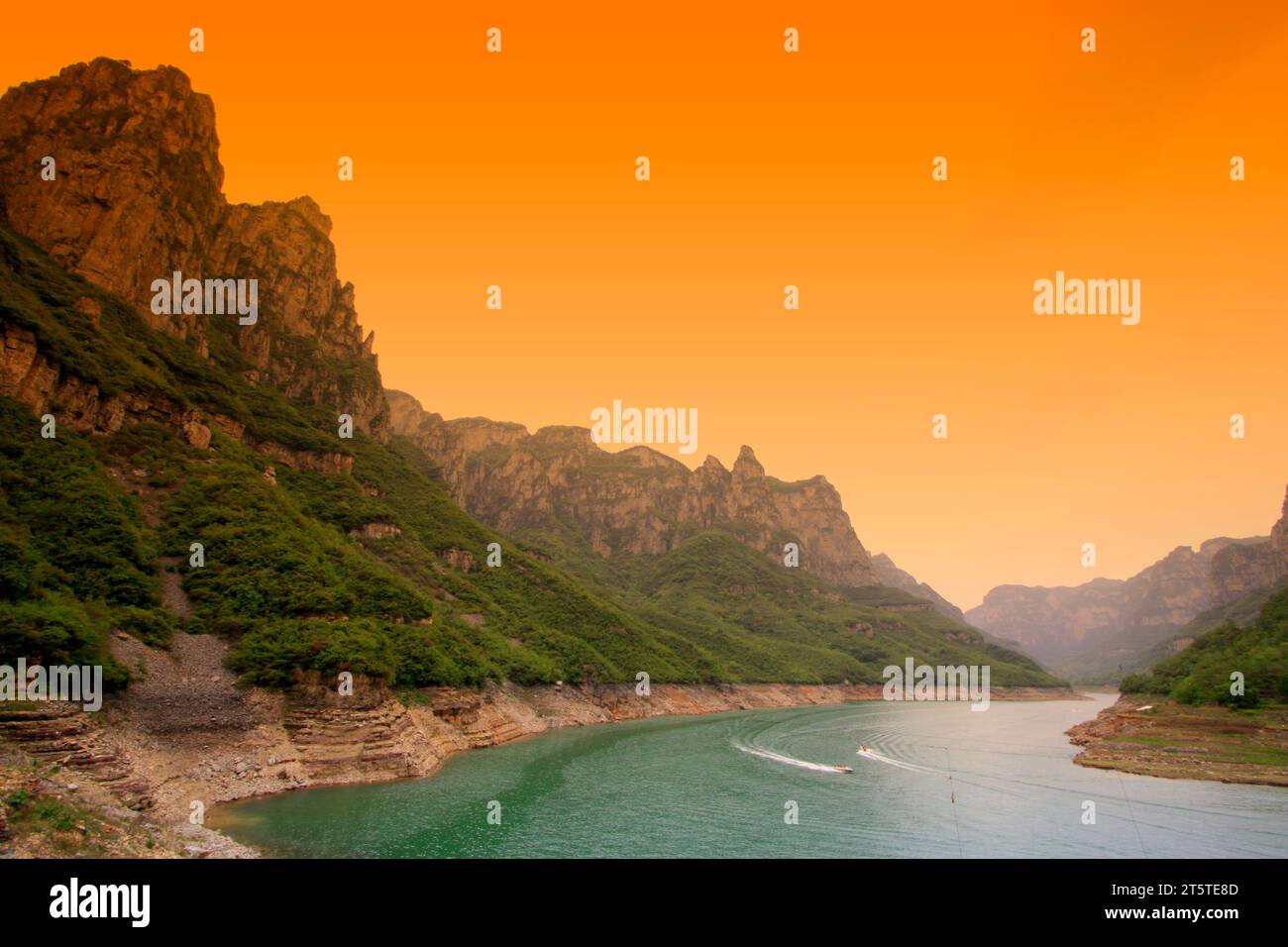 reservoir landscape in Yuntai mountain scenic spot, jiaozuo city, henan ...