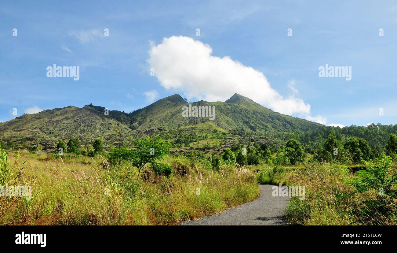 Landscape of mount Batur and surround at Bangli regency of Bali ...
