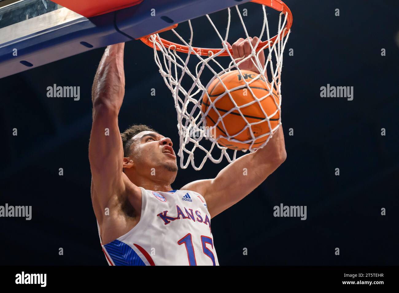 Kansas guard Kevin McCullar Jr. dunks against North Carolina Central ...