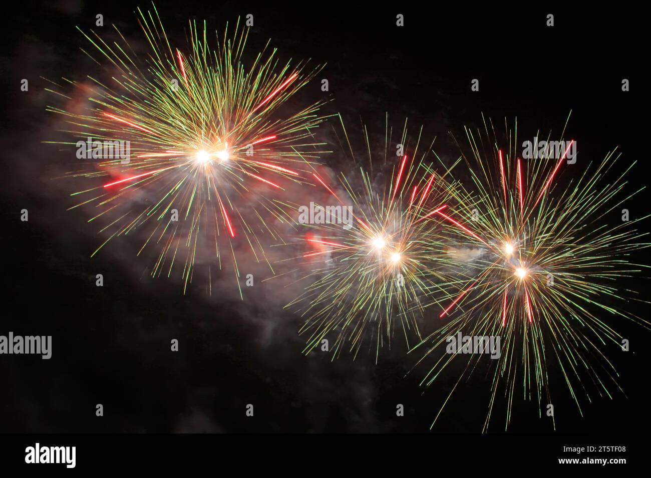 fireworks in the night sky on Chinese New Year's Eve Stock Photo - Alamy