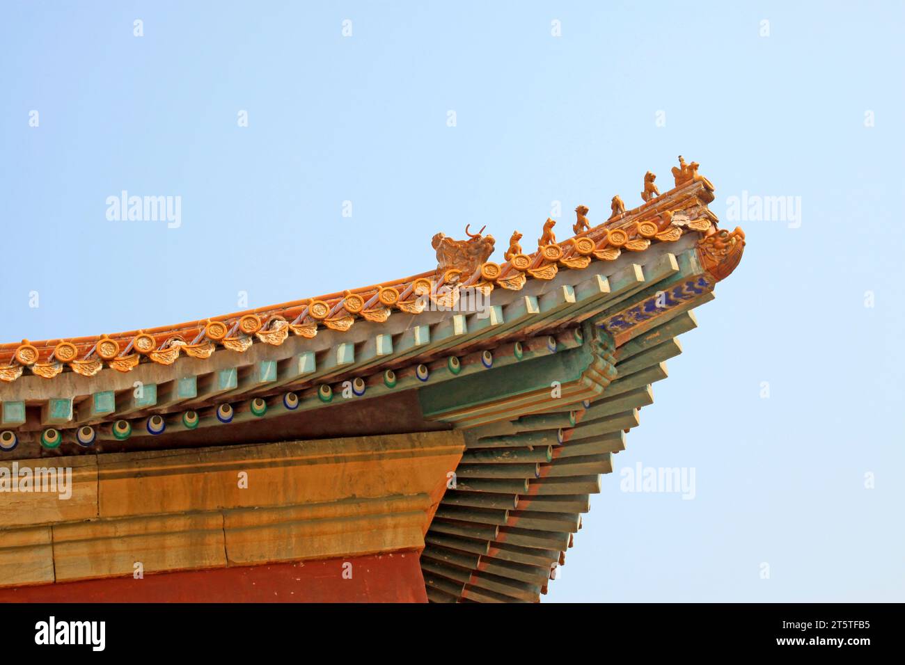 Chinese ancient architectural landscape, Glazed tile roof Stock Photo ...
