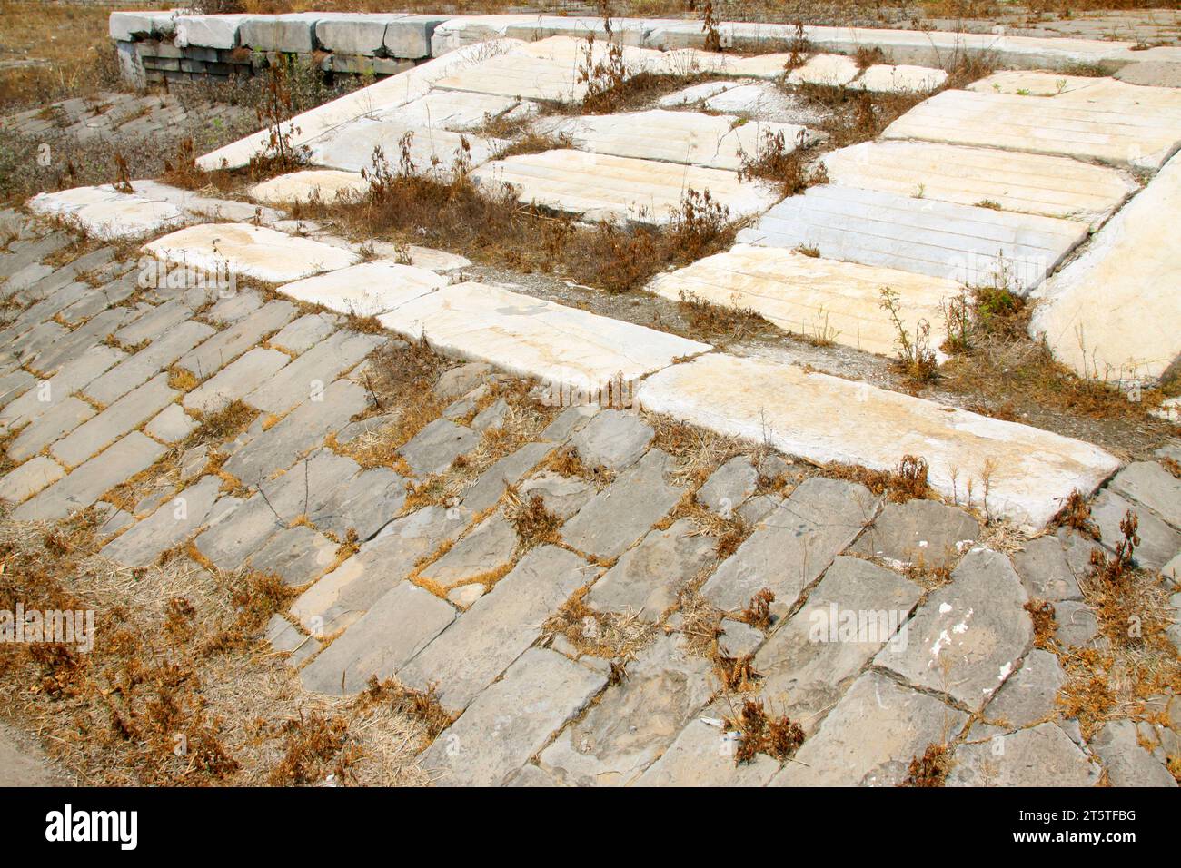 Broken stone on the ground, closeup of photo Stock Photo - Alamy