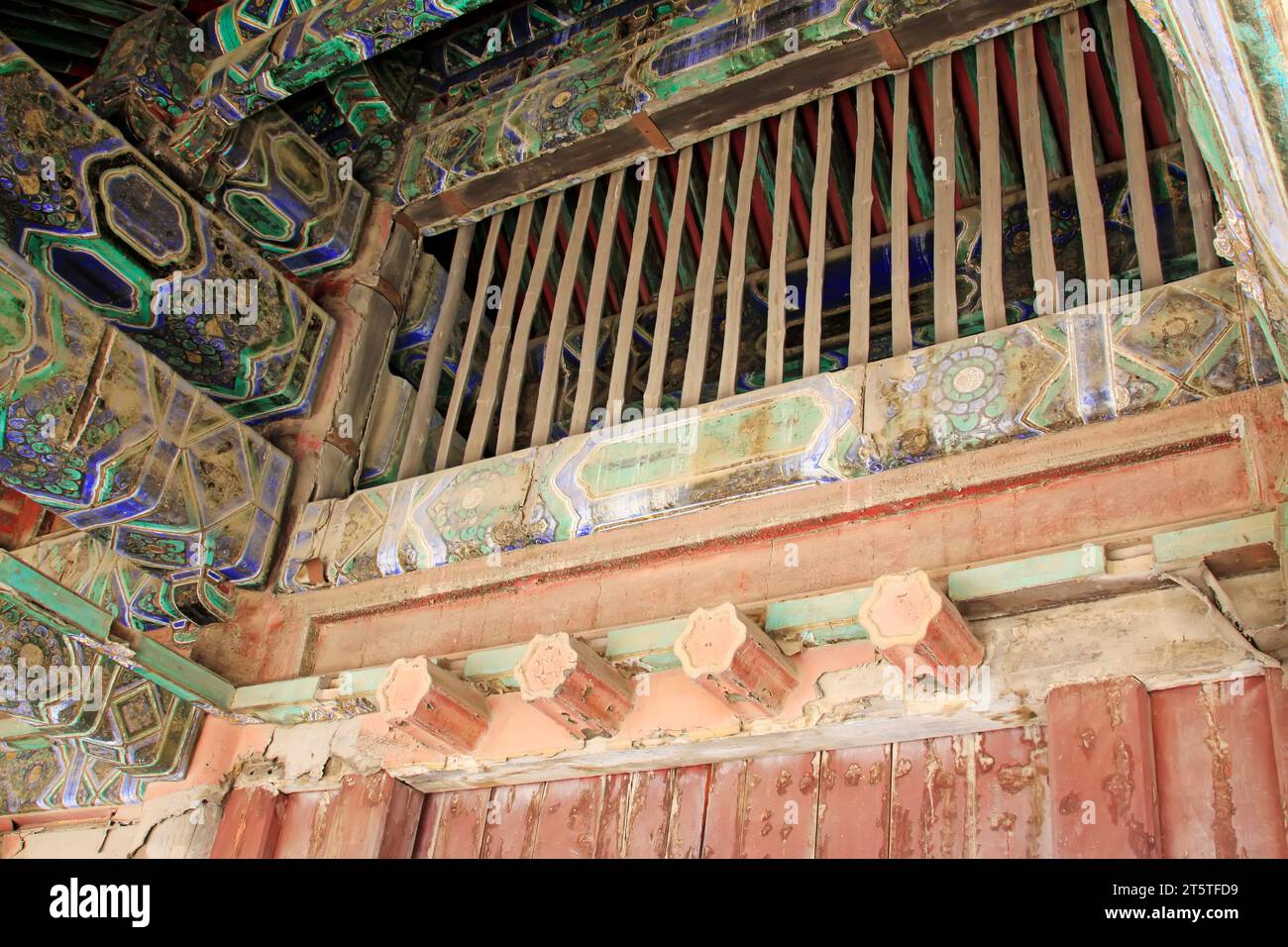 ancient Chinese traditional architectural style wooden structure ...