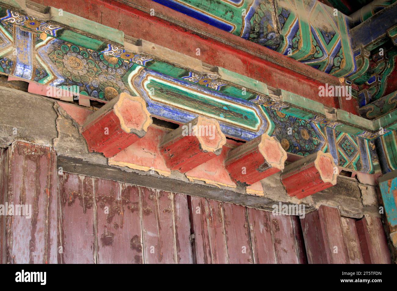 ancient Chinese traditional architectural style wooden structure ...