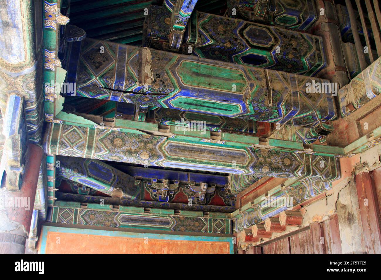 ancient Chinese traditional architectural style wooden structure ...