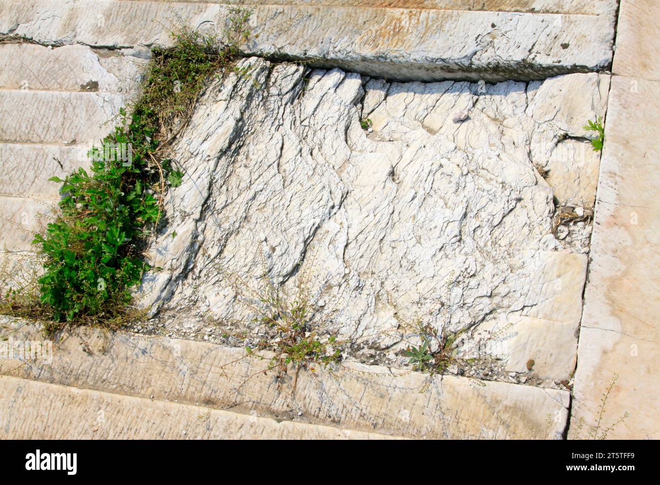 Broken stone on the ground, closeup of photo Stock Photo - Alamy