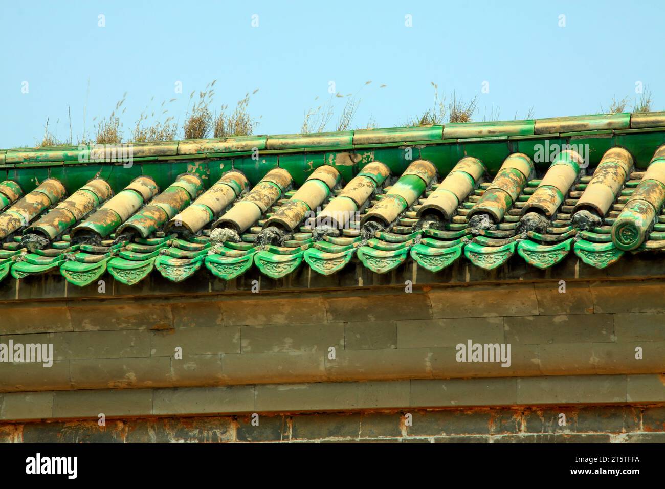 ancient Chinese traditional architectural style wall, closeup of photo ...