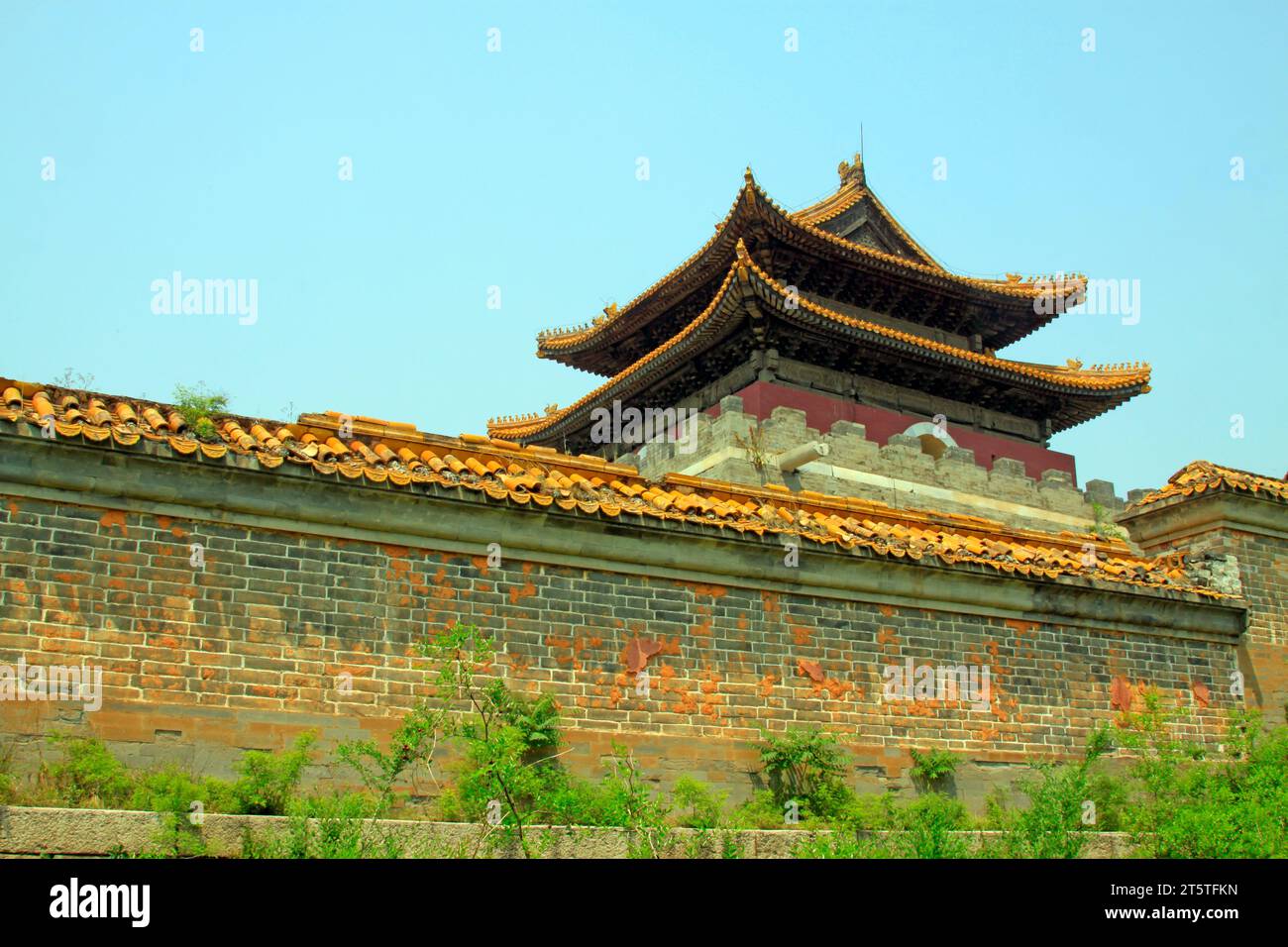ancient Chinese traditional architectural style landscape, closeup of ...