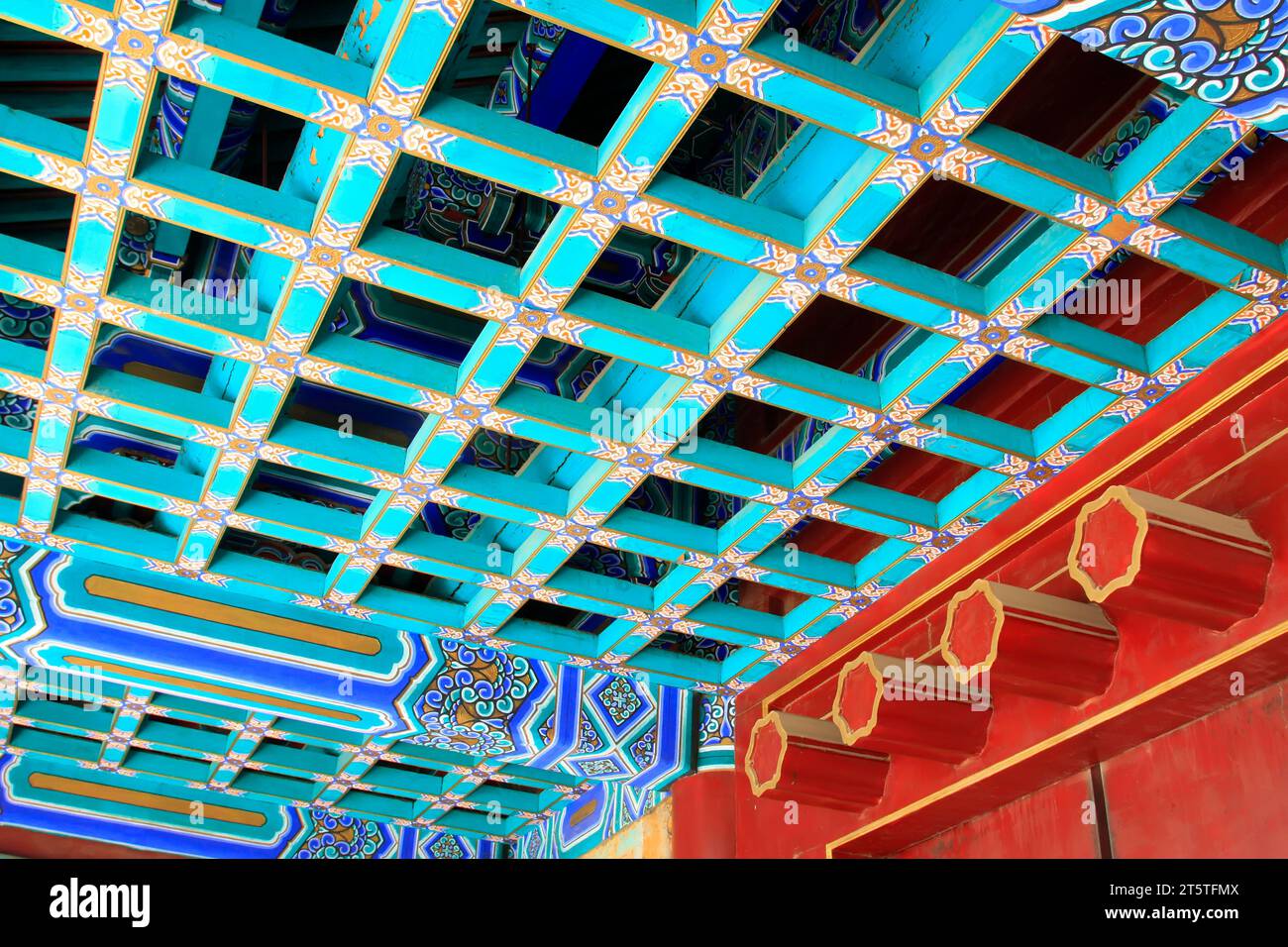paint the ceiling in a temples, closeup of photo Stock Photo - Alamy