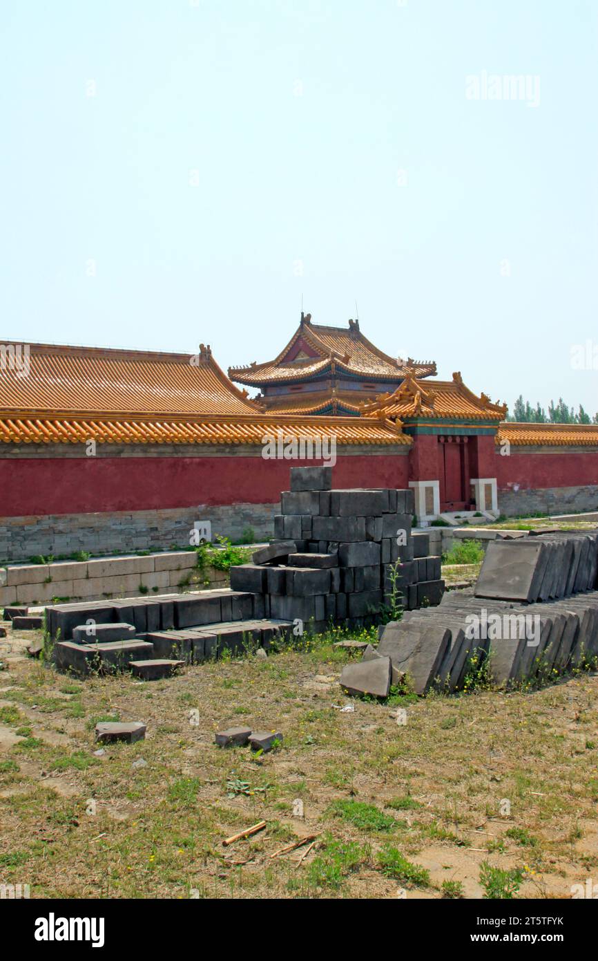 Chinese ancient architectural landscape and idle blue bricks in Eastern ...