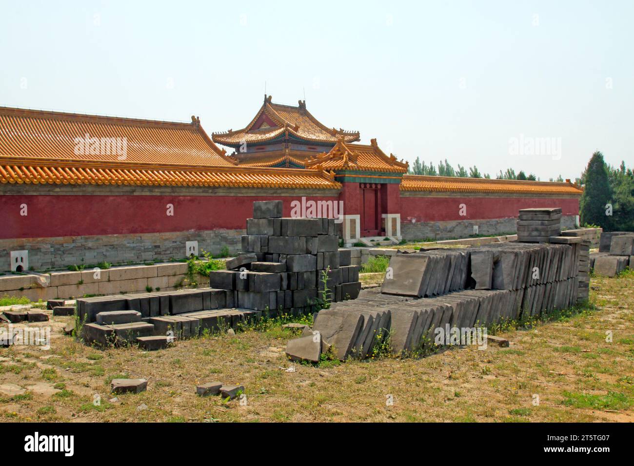 Chinese ancient architectural landscape and idle blue bricks in Eastern ...