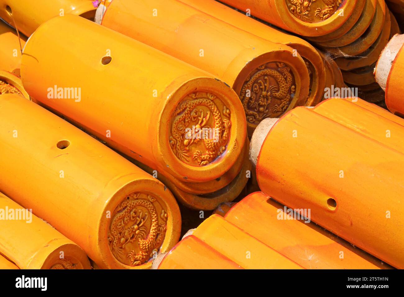 Yellow glazed tile Stock Photo - Alamy