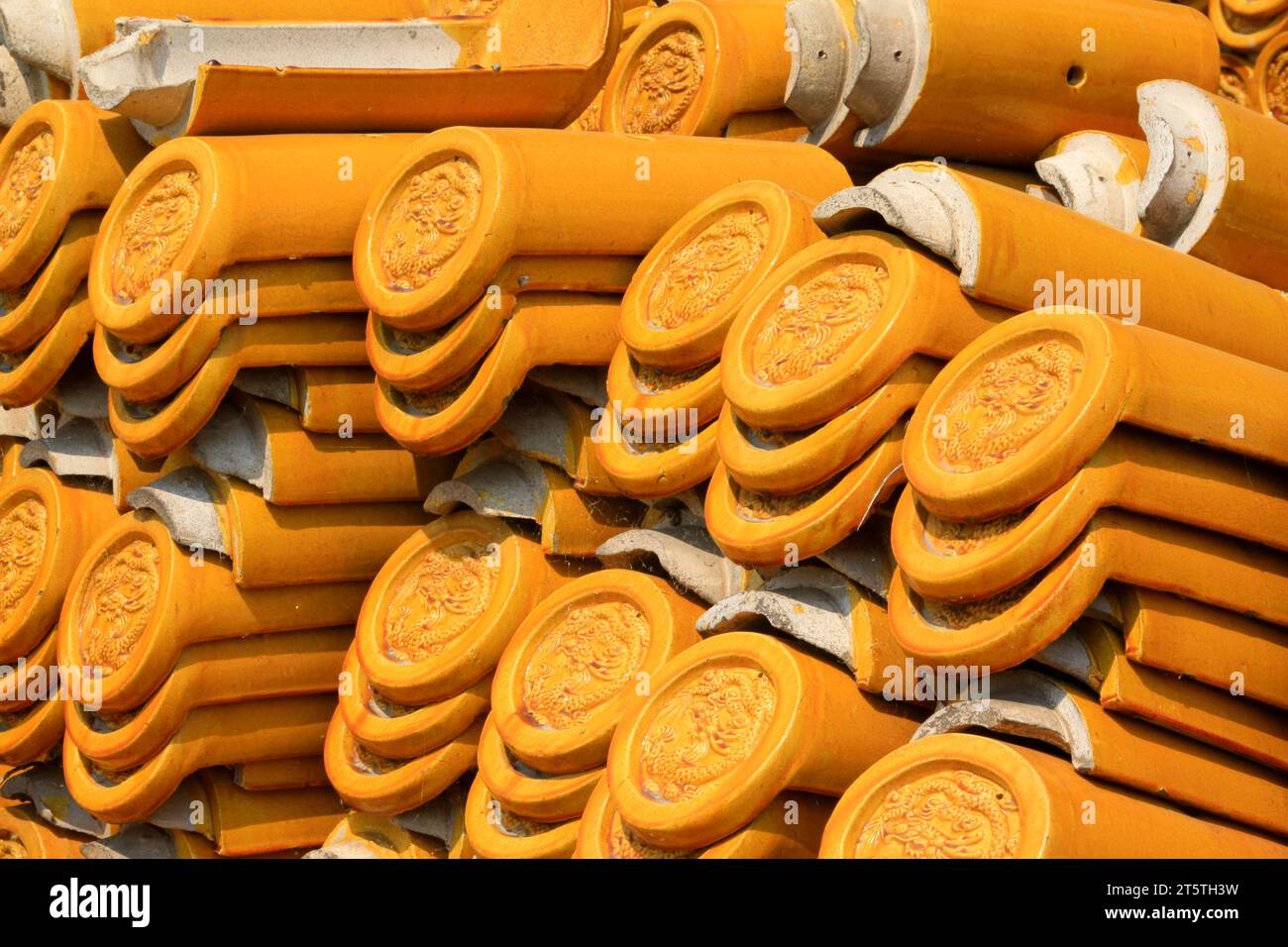 Yellow glazed tile Stock Photo - Alamy