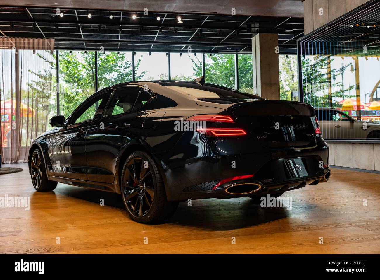 New York City, USA - August 06, 2023: Hyundai electric Genesis G80 ...