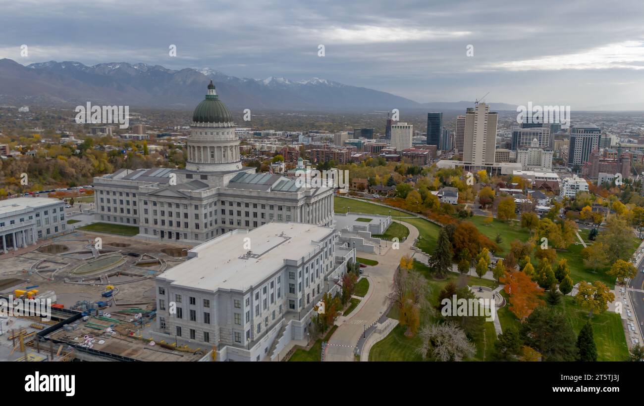Salt Lake City, UT, USA. 6th Nov, 2023. Aerial view of the Utah State ...