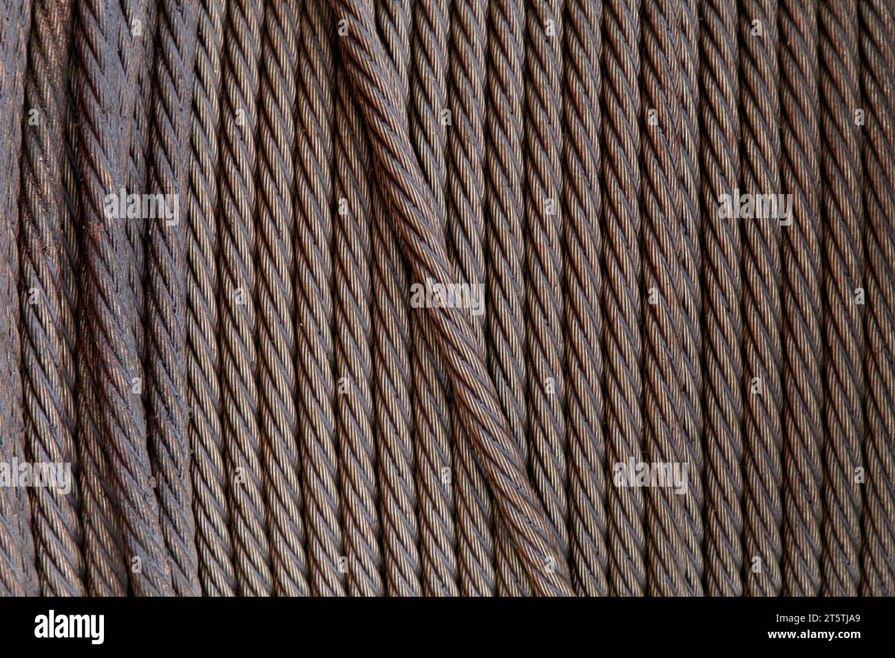 Steel wire rope, closeup of photo Stock Photo - Alamy