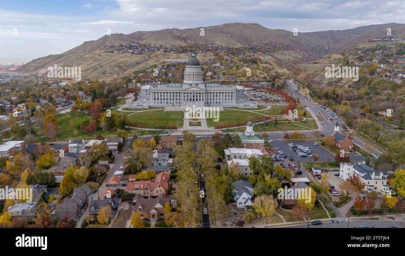 Salt Lake City, UT, USA. 6th Nov, 2023. Aerial view of the Utah State ...